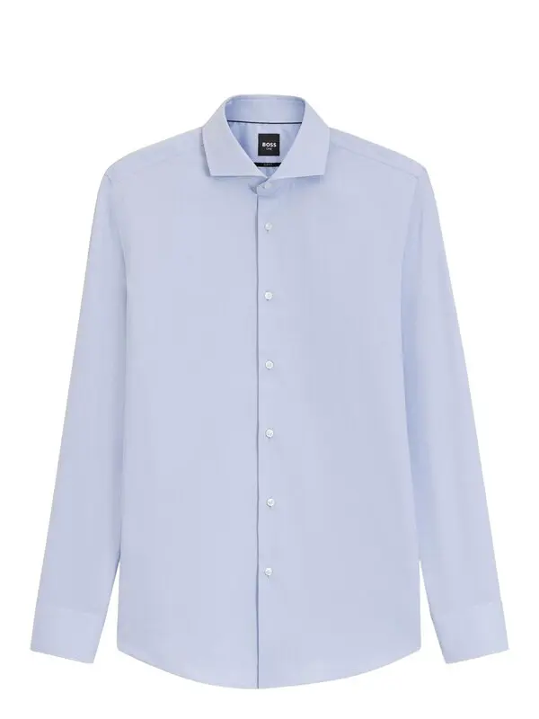 BOSS One Slim-fit Shirt In Wrinkle-resistant Oxford Cotton - Light Blue