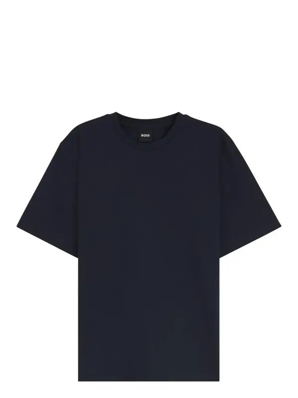 BOSS Relaxed-fit T-shirt In Mercerized Cotton - Dark Blue