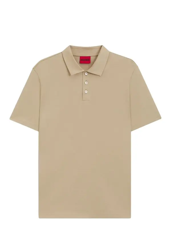 Hugo Slim-fit Polo In Mercerized Cotton - Beige