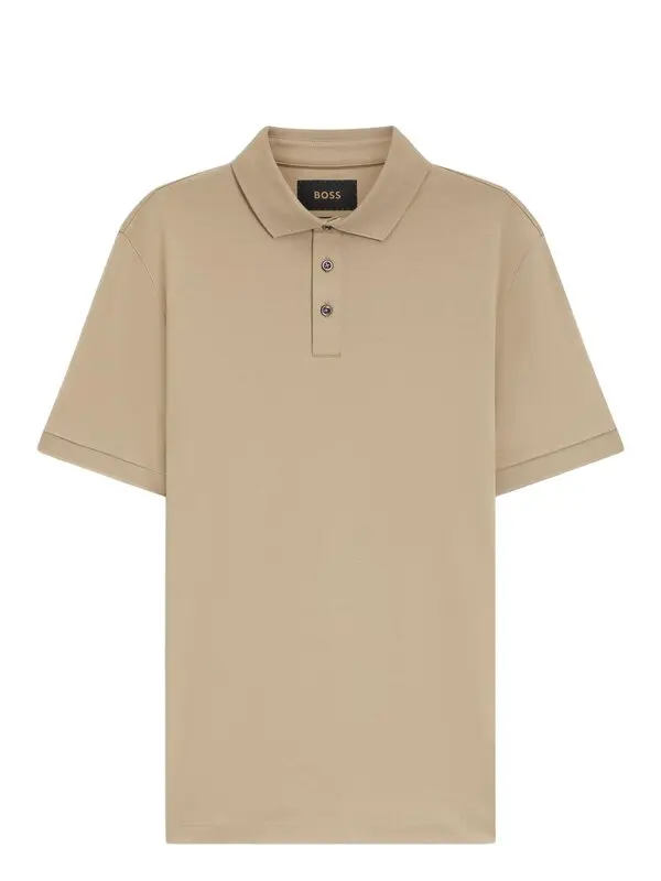 BOSS Regular-fit Polo Shirt In Mercerized Italian Cotton - Light Beige