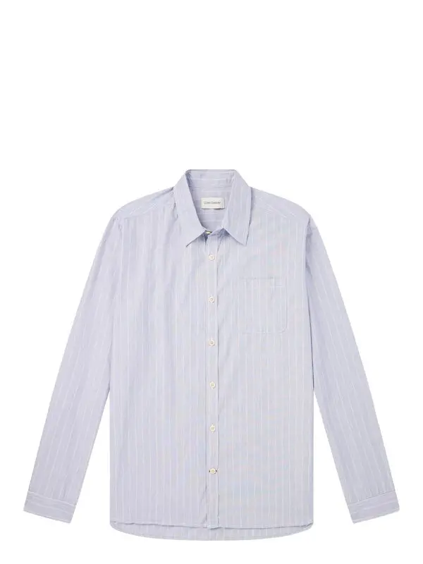 Oliver Peoples New York Special Striped Cotton-poplin Shirt - Blue