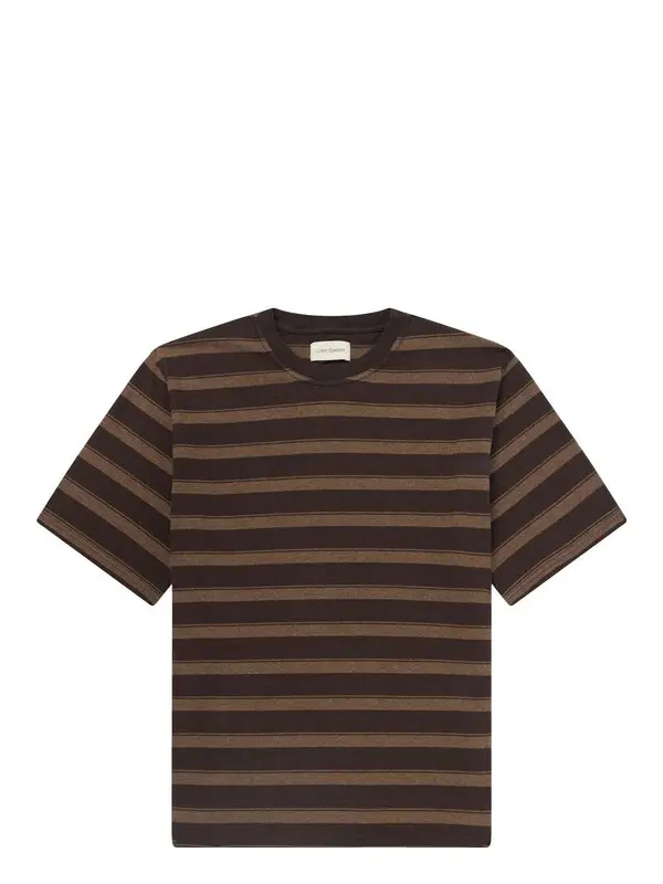 Oliver Peoples Judd Striped Organic Cotton T-shirt - Brown