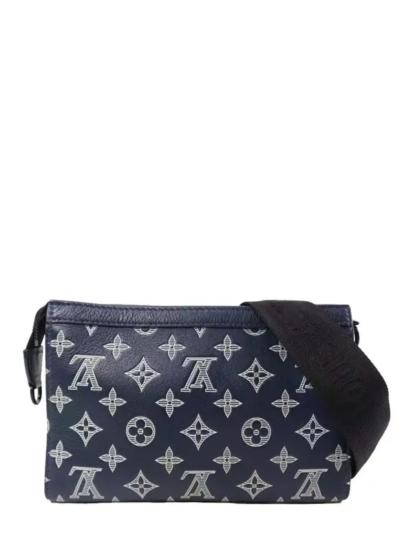 LOUIS VUITTON Gaston Wearable Wallet Monogram Shadow Shoulder Bag - Blue