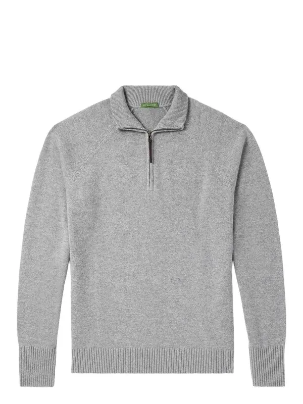 Sid Mashburn Cashmere Half-zip Sweater - Gray