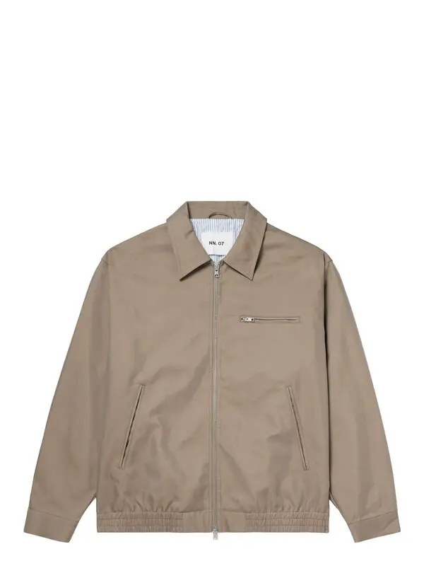 Nn07 Gideon 80038 Organic Cotton-twill Blouson Jacket - Brown