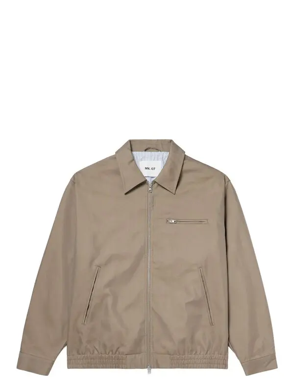 Nn07 Gideon 80038 Organic Cotton-twill Zip-up Jacket - Brown