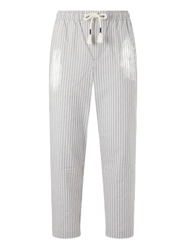 Orlebar Brown Sonoran Straight-leg Striped Cotton-blend Seersucker Trousers - Gray