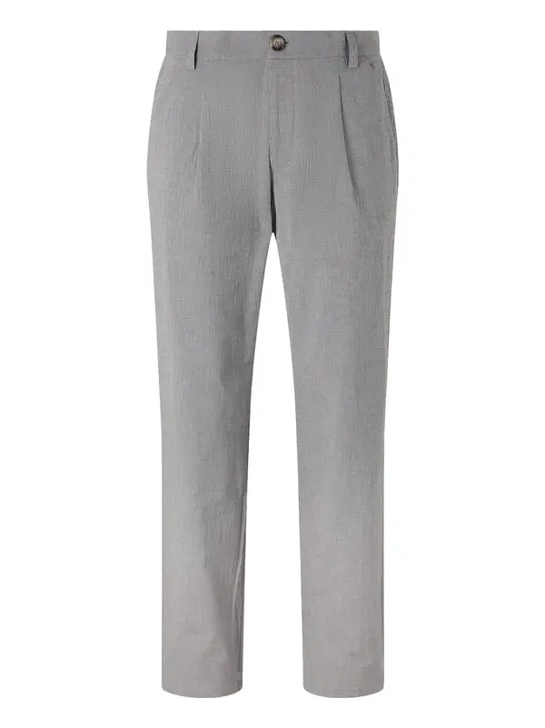 Oliver Spencer Morton Straight-leg Pleated Checked Cotton-blend Suit Trousers - Gray