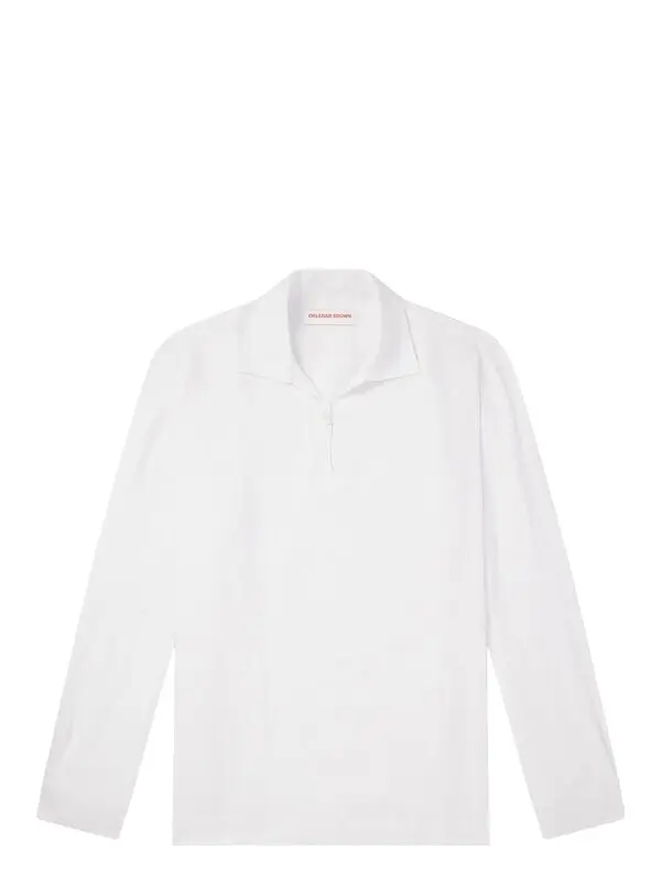 Orlebar Brown Vincent Linen Polo Shirt - White