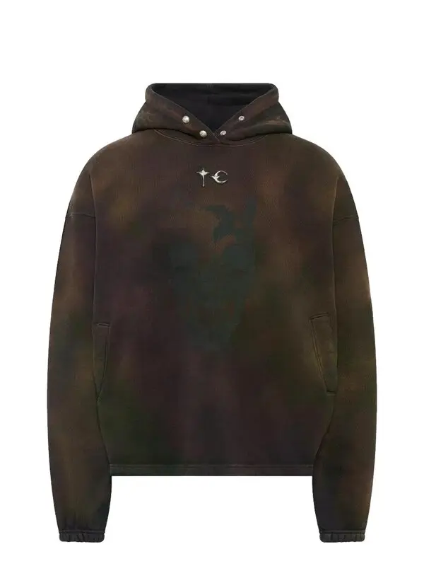 THUG CLUB Riding Skull Hoodie - Brown