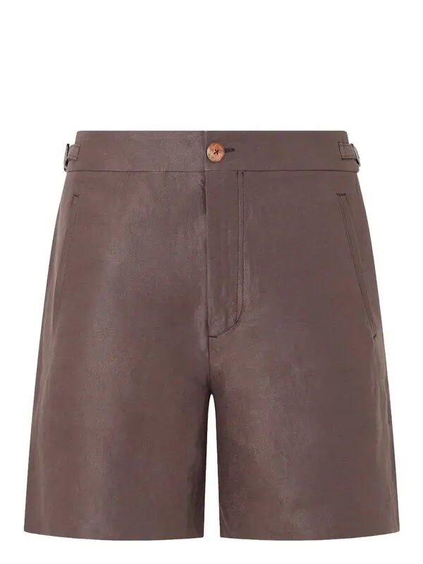 GOD'S TRUE CASHMERE Linen-twill Shorts - Brown