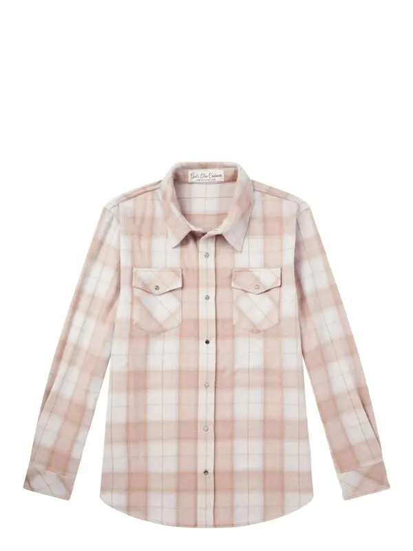 GOD'S TRUE CASHMERE Checked Cashmere Shirt - Beige