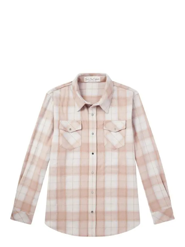 GOD'S TRUE CASHMERE Checked Cashmere Shirt - Neutrals