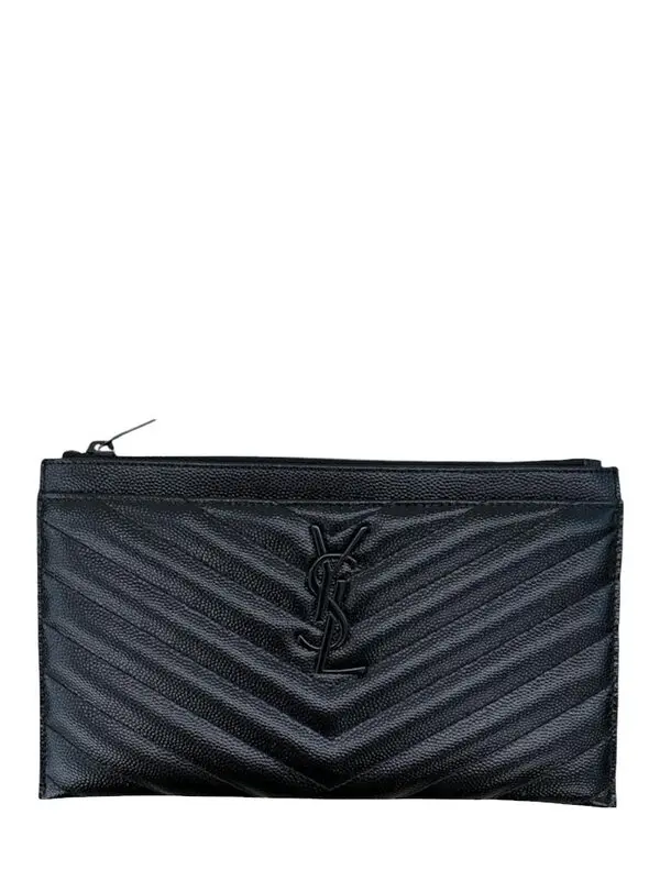 Saint Laurent Cassandre Matelasse Pouch - Black
