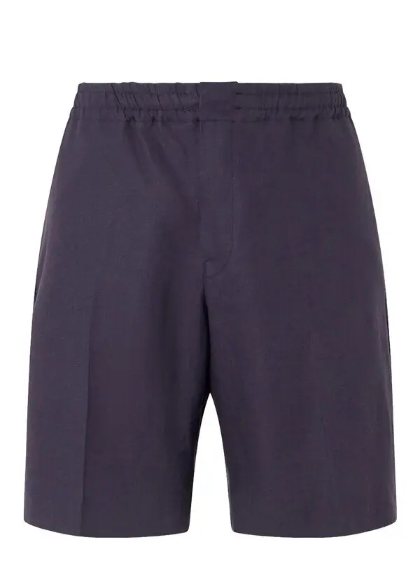 Zegna Oasi Straight-leg Linen Shorts - Blue