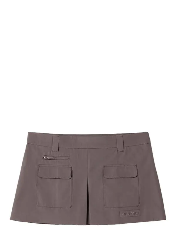 Miu Miu Poplin Miniskirt - Lead Gray