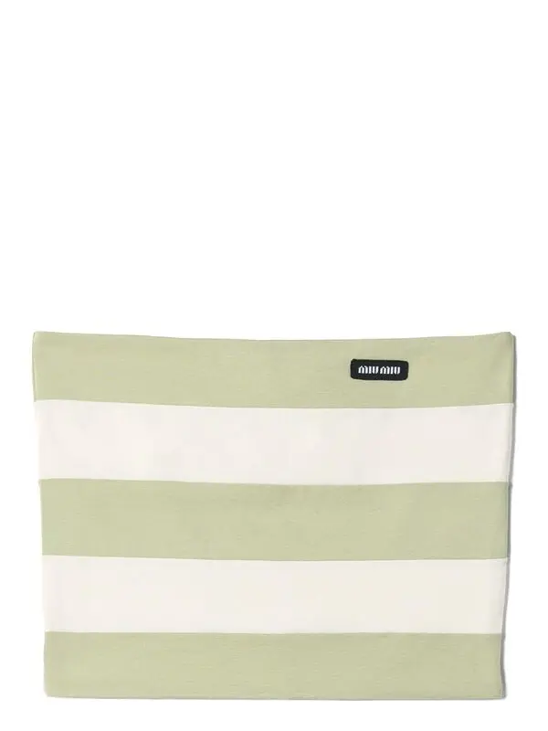 Miu Miu Striped Jersey Halter Top - Pale Rose/agave