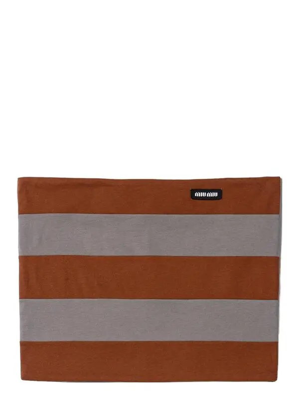 Miu Miu Striped Jersey Halter Top - Iron Gray/tobacco