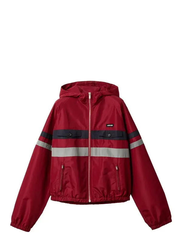 Miu Miu Technical Fabric Blouson Jacket With Hood - Red
