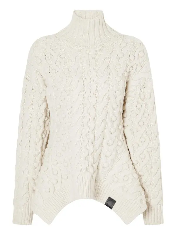 Stella McCartney Bobble Cable-knit Wool Turtleneck Sweater - Neutrals
