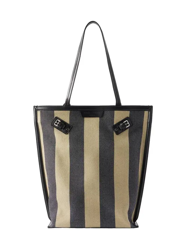Proenza Schouler North South Days Striped Canvas Tote - Green