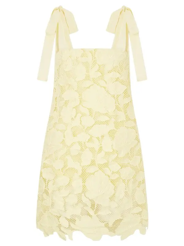 Simkhai Marigold Cotton Lace Mini Dress - Yellow