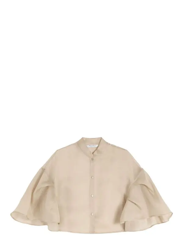 Max Mara Silk Organza Cape - Beige