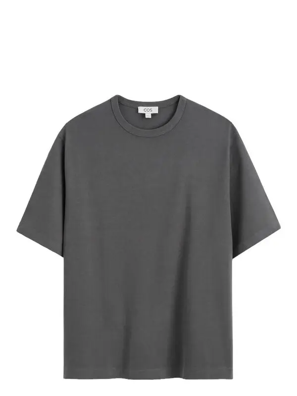 Cos Relaxed Garment-washed Cotton T-shirt - Gray