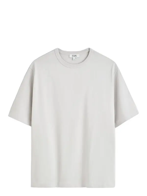 Cos Relaxed Garment-washed Cotton T-shirt - Light Blue