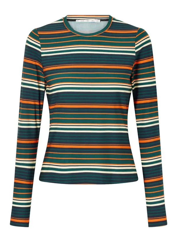Proenza Schouler White Label Mae" Striped Long Sleeve T-shirt - Green