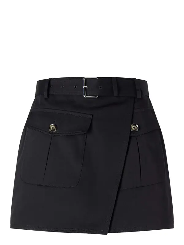Proenza Schouler Bruni Belted Cotton-drill Shorts - Black