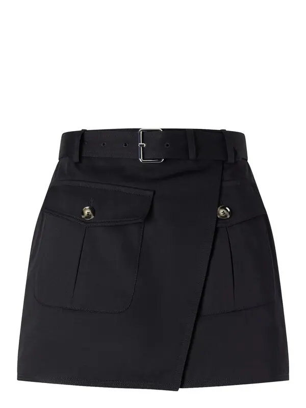 Proenza Schouler Bruni Belted Cotton-drill Shorts - Black