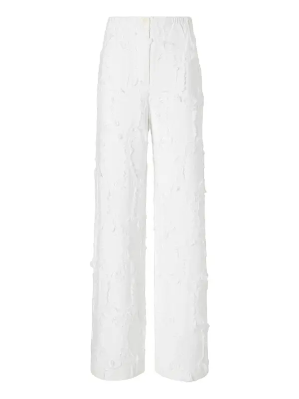 Proenza Schouler White Label Shilo Jacquard-knit Cotton-blend Straight-leg Pants - Neutrals