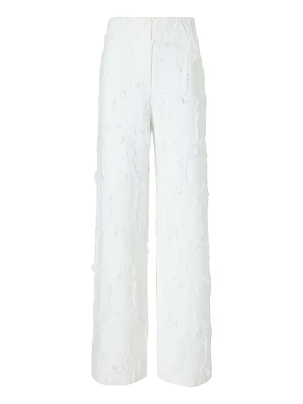 Proenza Schouler White Label Shilo Jacquard-knit Cotton-blend Straight-leg Pants - Off-white