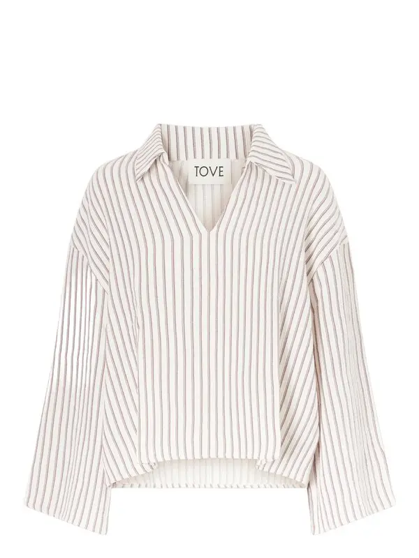 Tove Striped Seersucker Shirt - White