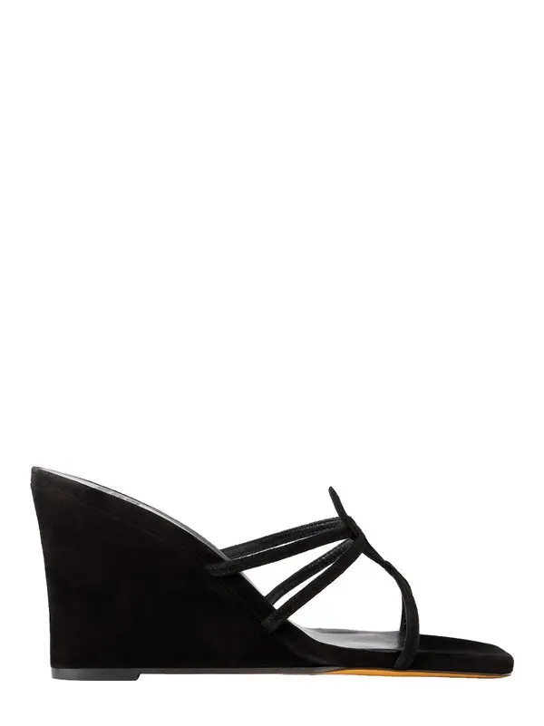 MARYAM NASSIR ZADEH Opera Suede Wedge Sandals - Black