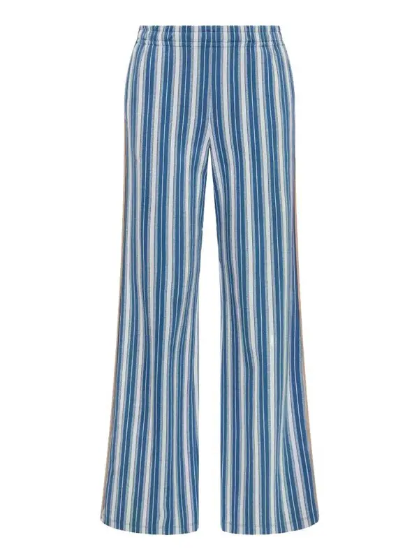The Upside Palmas Marnie Striped Wide-leg Track Pants - Blue