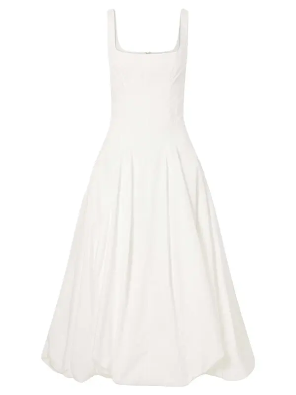 Simkhai Hally Bubble Cotton-blend Midi Dress - White