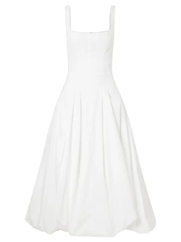 Simkhai Hally Bubble Cotton-blend Midi Dress - White