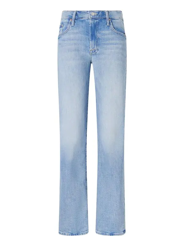 MOTHER The Mid Rise Zip Rambler Skimp Wide-leg Jeans - Blue