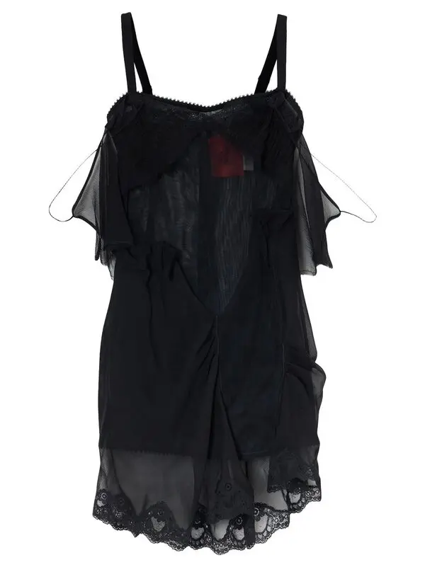 DILARA FINDIKOGLU Sheer Tulle Mini Dress - Black