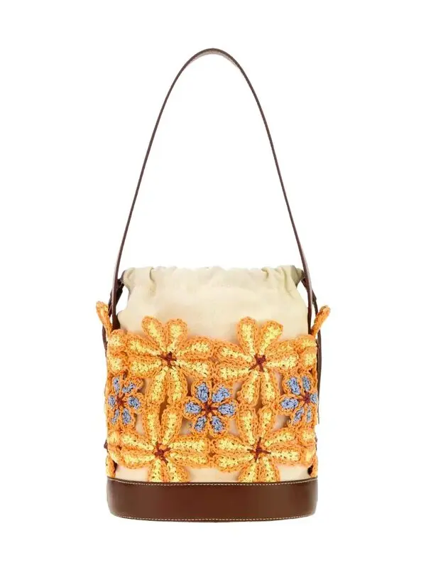 Marni Crochet Flower Bucket Bag - Orange
