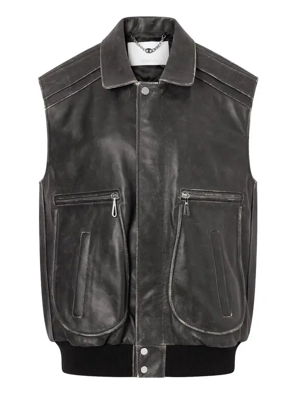 Rabanne Leather Vest - Black