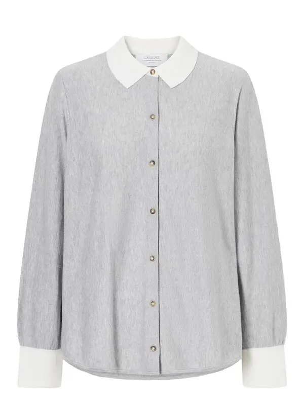 LA LIGNE Knitted Cotton-blend Shirt - Gray