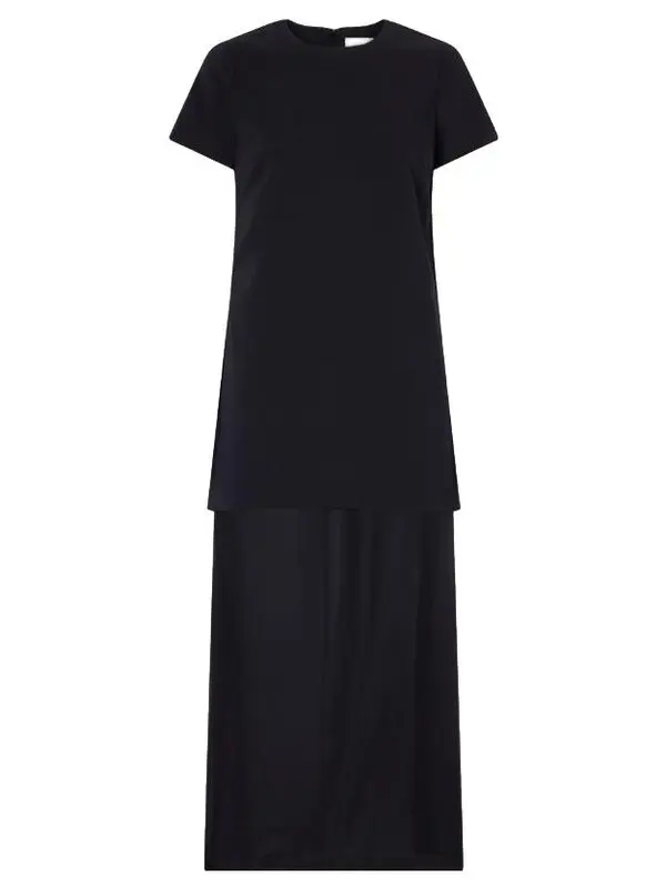 LA LIGNE Crepe And Chiffon Maxi Dress - Black