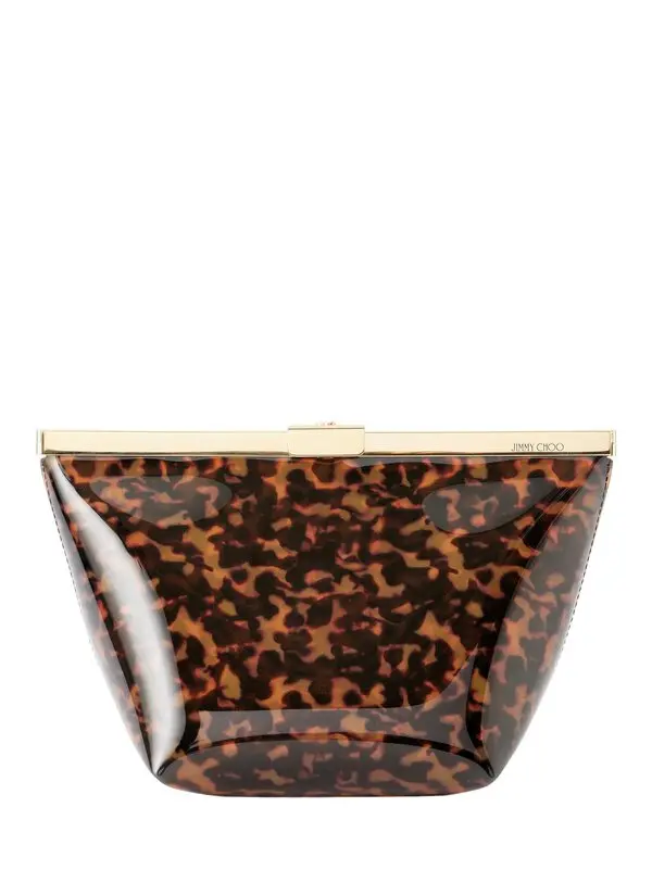 JIMMY CHOO Ganache Animal-print Pvc Clutch - Tortoiseshell