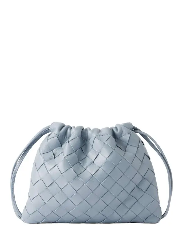 Bottega Veneta Intrecciato Leather Pouch - Blue