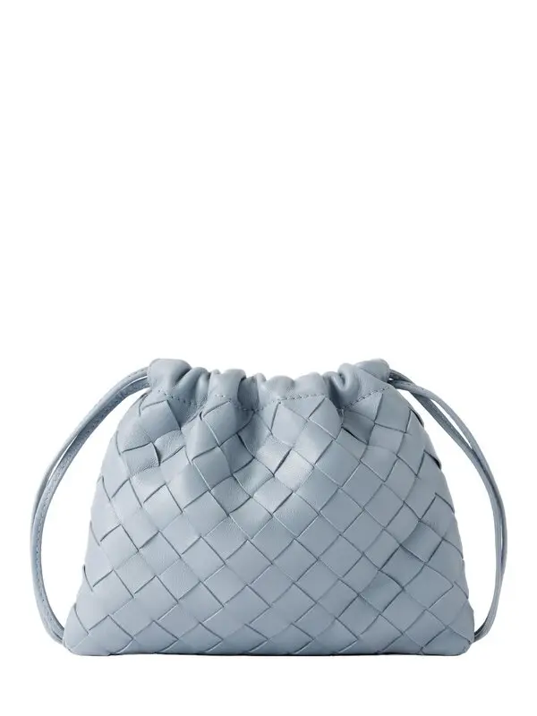 Bottega Veneta Intrecciato Leather Pouch - Blue