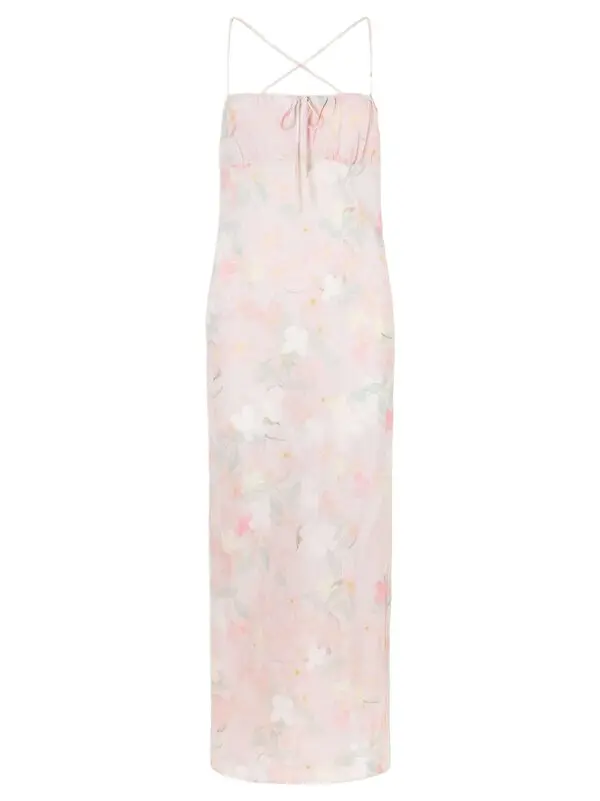 Bernadette Riri Floral-print Silk Midi Dress - Pink