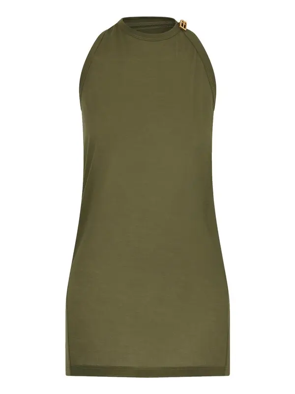 Balenciaga Cotton-blend Jersey Halterneck Top - Green
